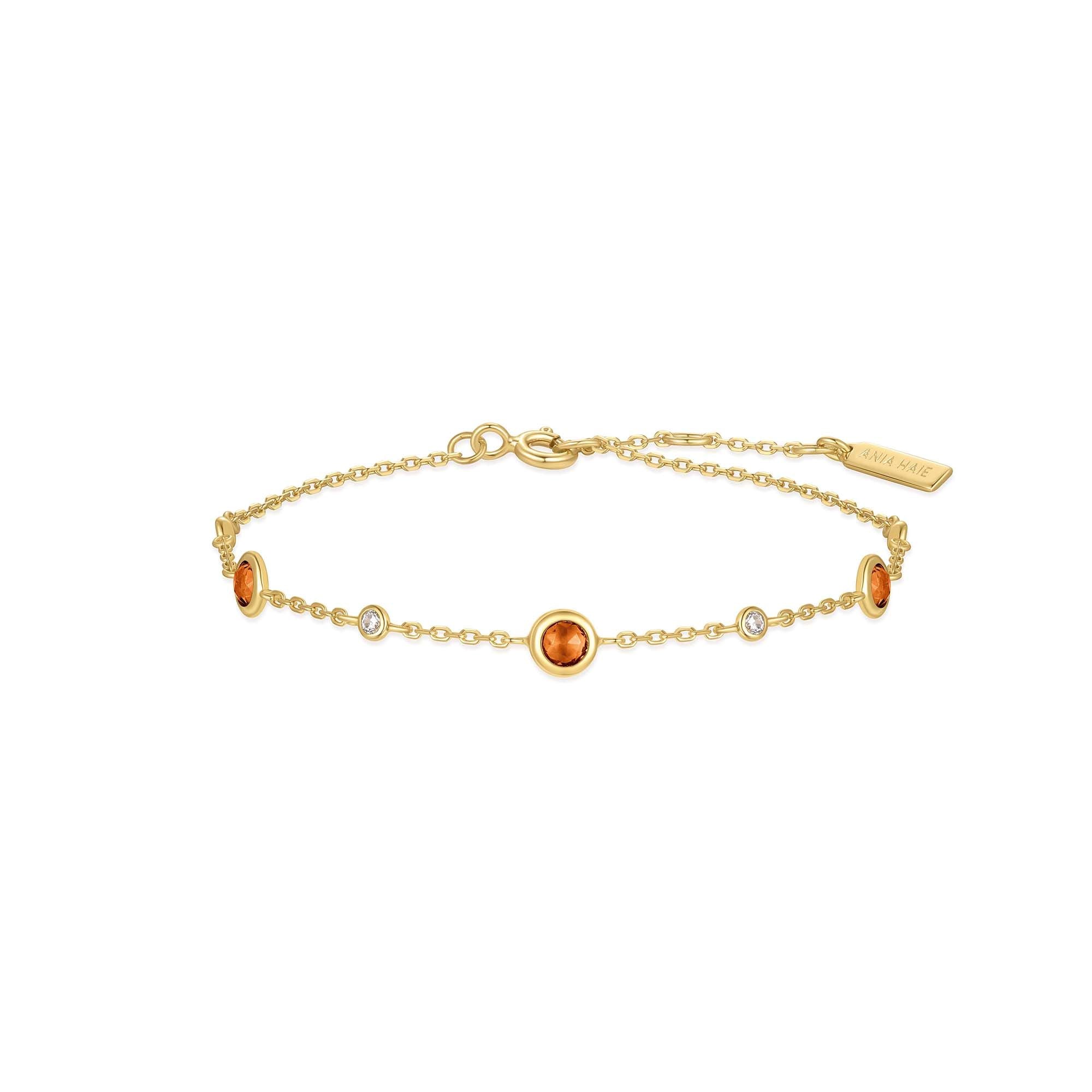 Gold Nano Gem Station Bracelet